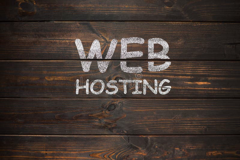 Web Hosting Handwritten on a Wooden Boards Stock Image - Image of ...