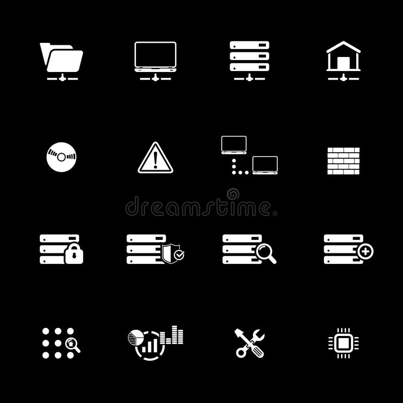 Web Hosting Icon Set. 16 Icon Set Stock Vector - Illustration of ...