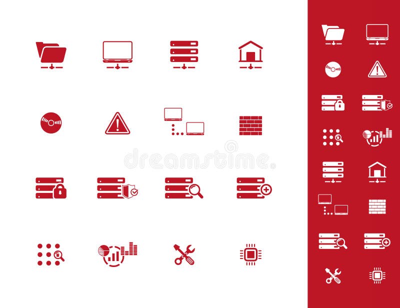 Web Hosting Icon Set. 16 Icon Set Stock Illustration - Illustration of ...