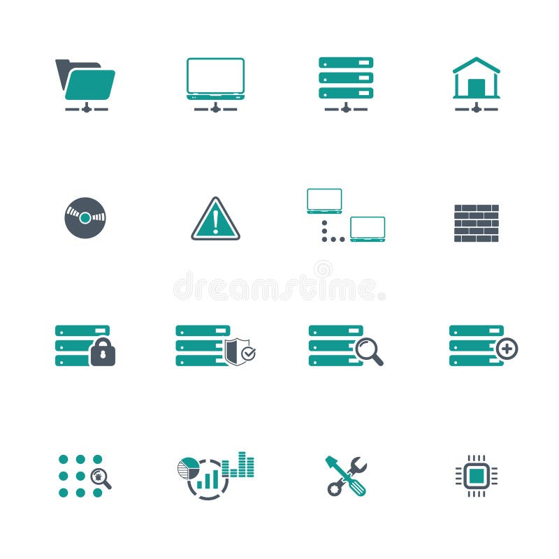 Web Hosting Icon Set. 16 Icon Set Stock Vector - Illustration of ...