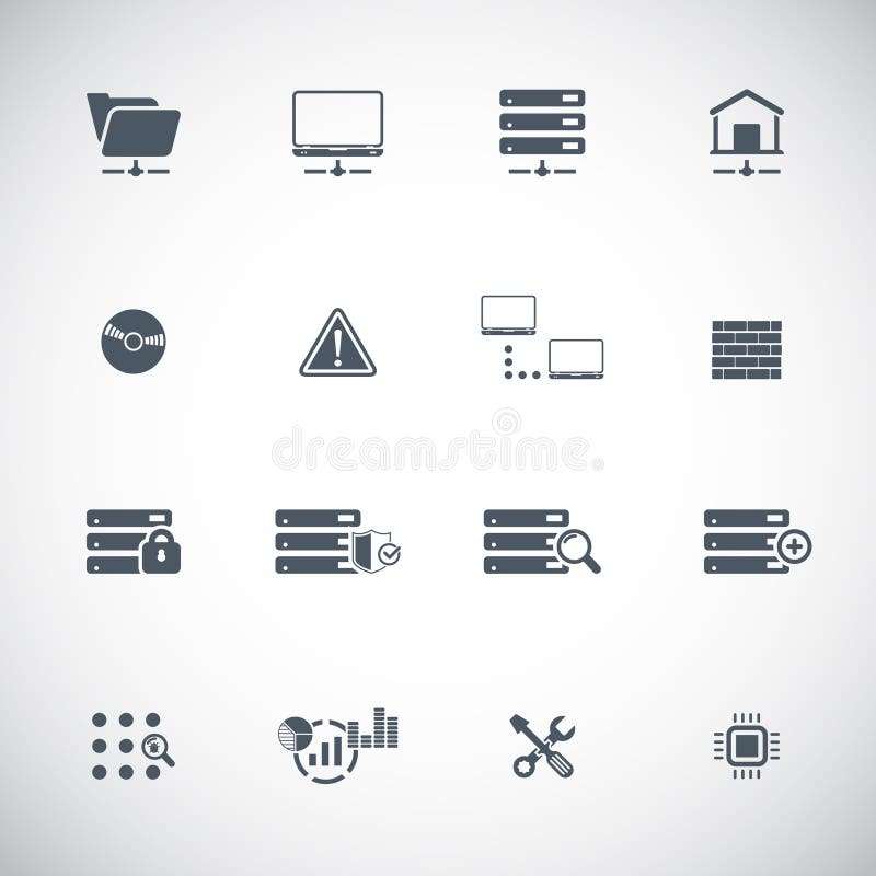 Web Hosting Icon Set. 16 Icon Set Stock Vector - Illustration of backup ...