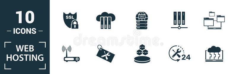 Cloud Folder Icon. Simple Element from Web Hosting Icons Collection Stock Illustration ...