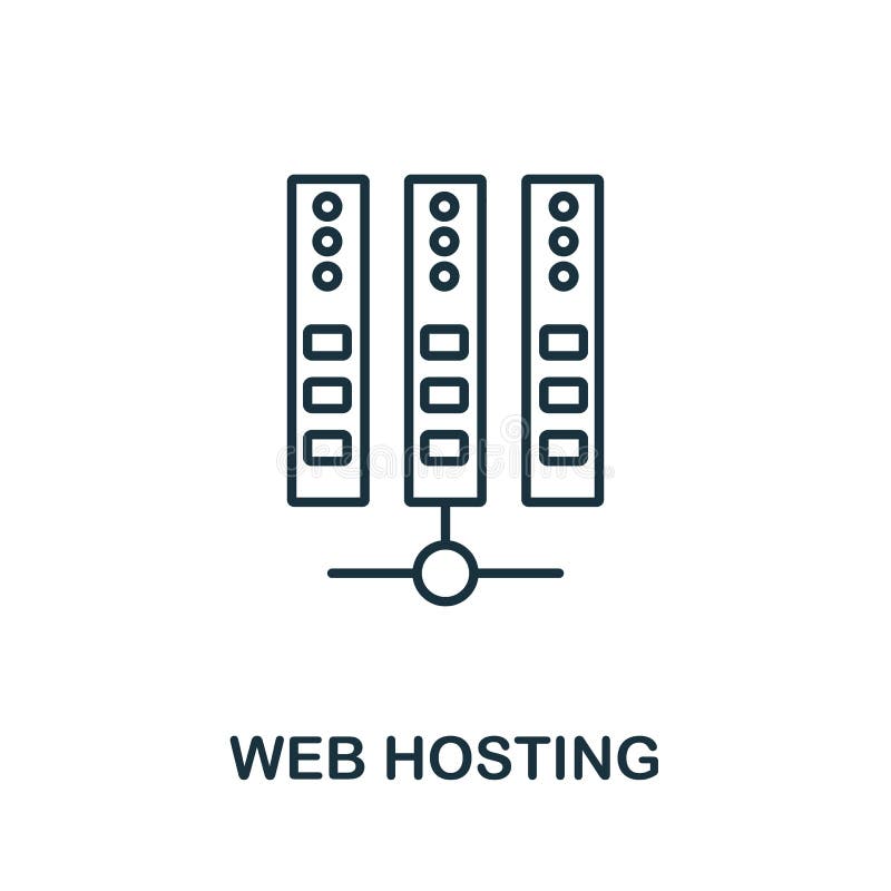 Web Hosting Icon. Thin Outline Style Design from Web Hosting Icons ...