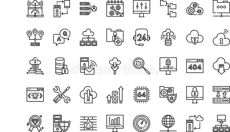Web Hosting Icons High-Quality Vector Icons Collection with Editable ...