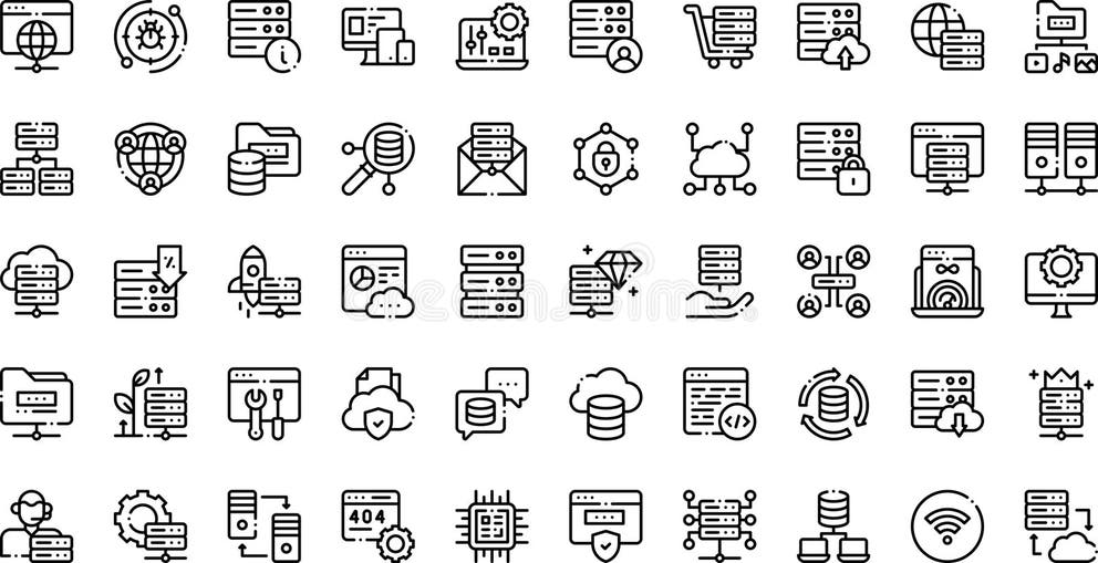 Web Hosting Icons High-Quality Vector Icons Collection with Editable ...