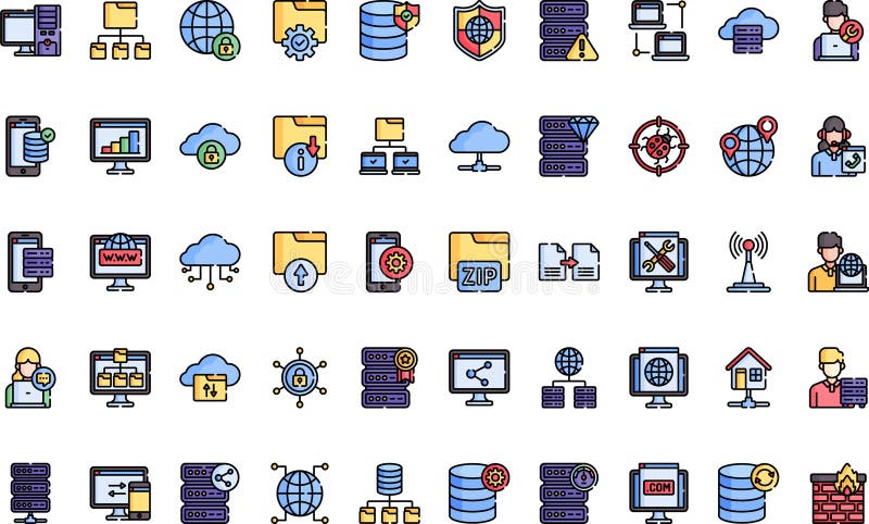 Web Hosting Icons High-Quality Vector Icons Collection with Editable ...
