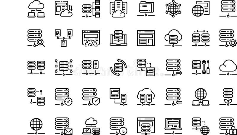 Web Hosting Icons Pack High-Quality Vector Icons Collection with ...