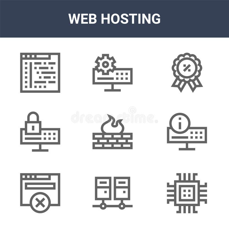 Web Hosting Icons stock vector. Illustration of socket - 16821881