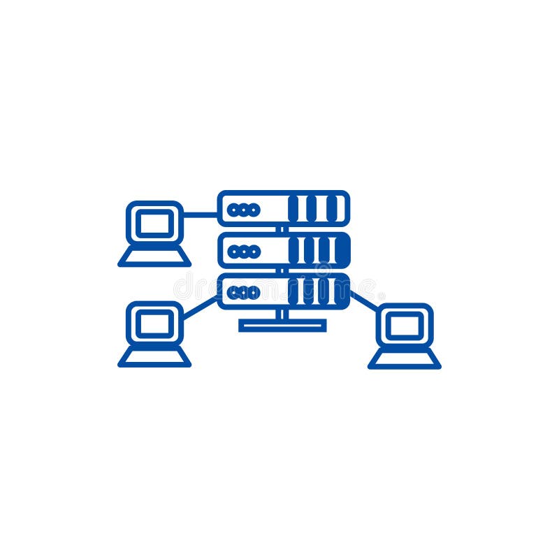 Hosting,network Servers Line Icon Concept. Hosting,network Servers Flat ...