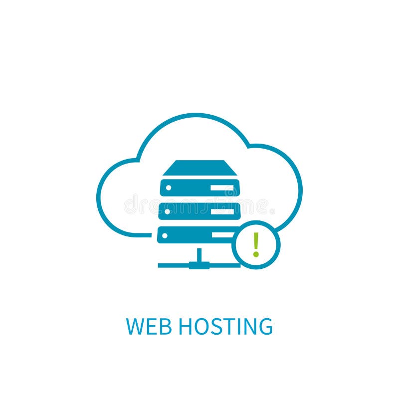 Web Hosting Server Icon with Internet Cloud Storage Computing Ne Stock ...