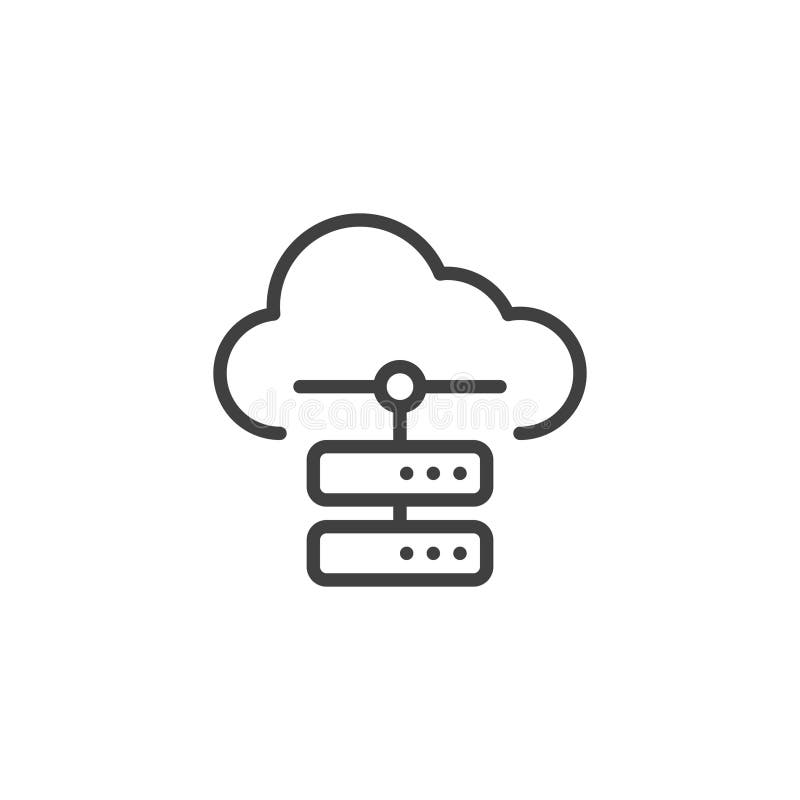 Server Line Icons Collection Host Node Machine Platform Computer System Nerk Vector And