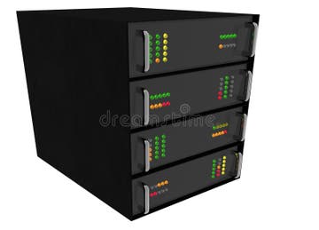 Web Hosting Server Rack on White Stock Illustration - Illustration of ...