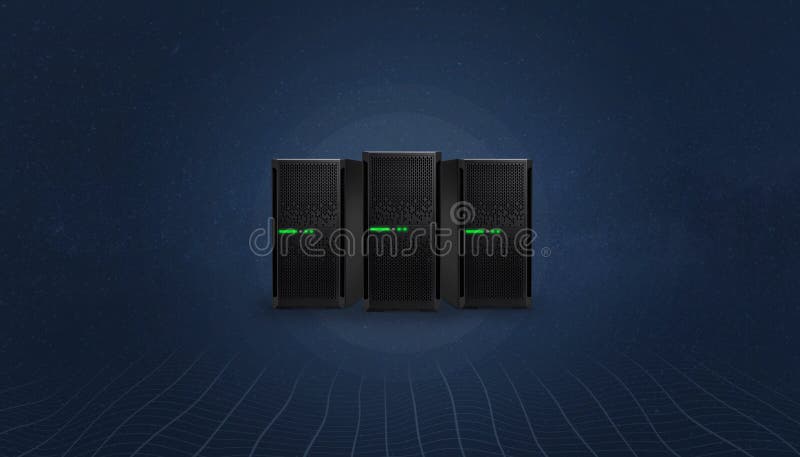 Web Hosting Servers Concept on Digital, Abstract Background Stock ...