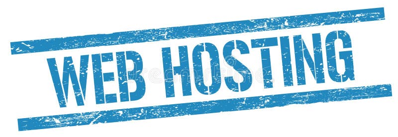 WEB HOSTING Text on Blue Grungy Rectangle Stamp Stock Illustration ...