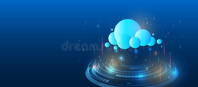 Abstract Datacenter, Network System. Web Hosting Vector Banner. Isometric Cloud Computing, Media ...
