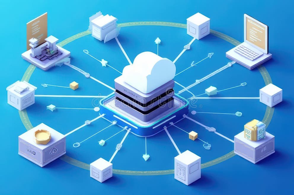 Web Hosting Visualization in Spring Boot Stock Illustration - Illustration of integration ...