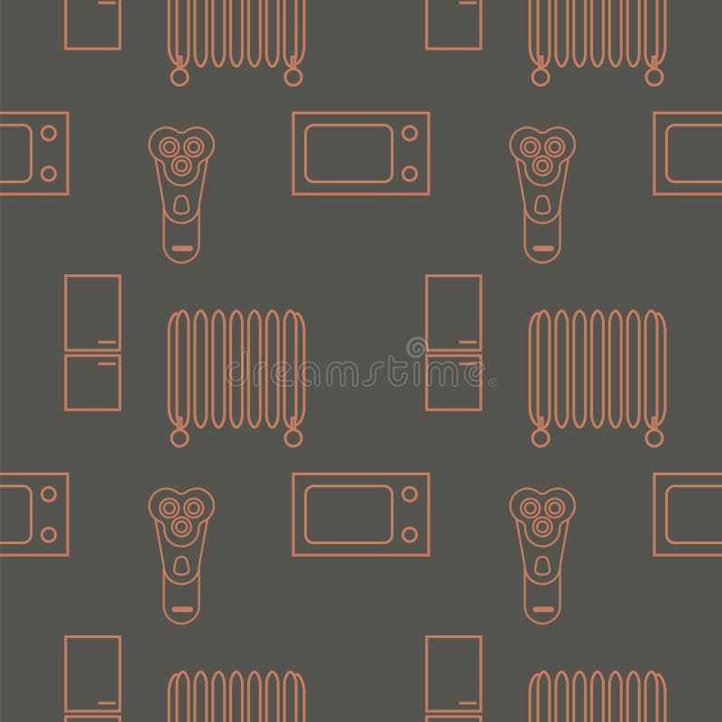 Appliances Seamless Pattern Stock Vector - Illustration of pattern ...