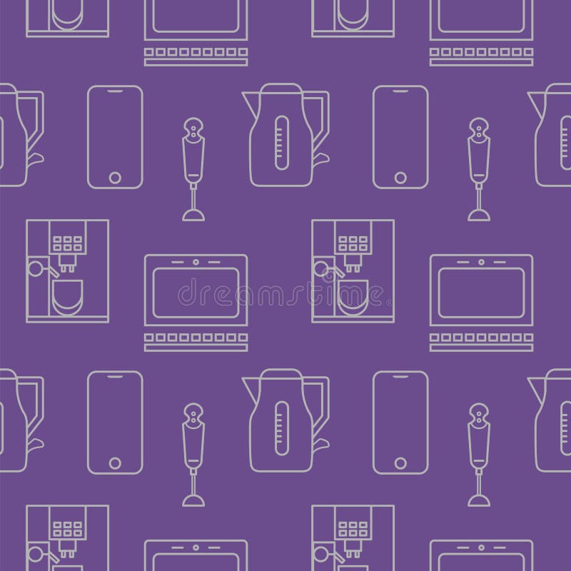 Appliances Seamless Pattern Stock Vector - Illustration of pattern ...