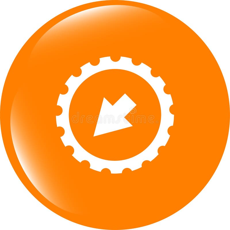 Web Icon Arrow on Gears Cog Sign Web Button Stock Illustration ...