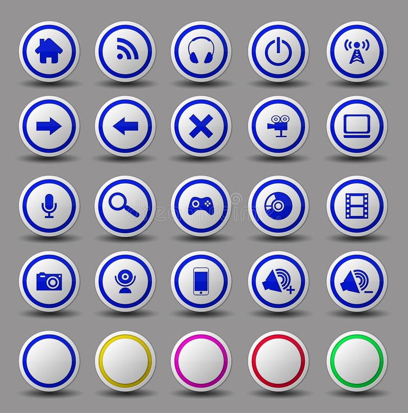 Flat Game UI Icon Set Buttons Stock Vector - Illustration of highscore ... Flat Game UI Icon Set Buttons Stock Vector - Illustration of highscore ...