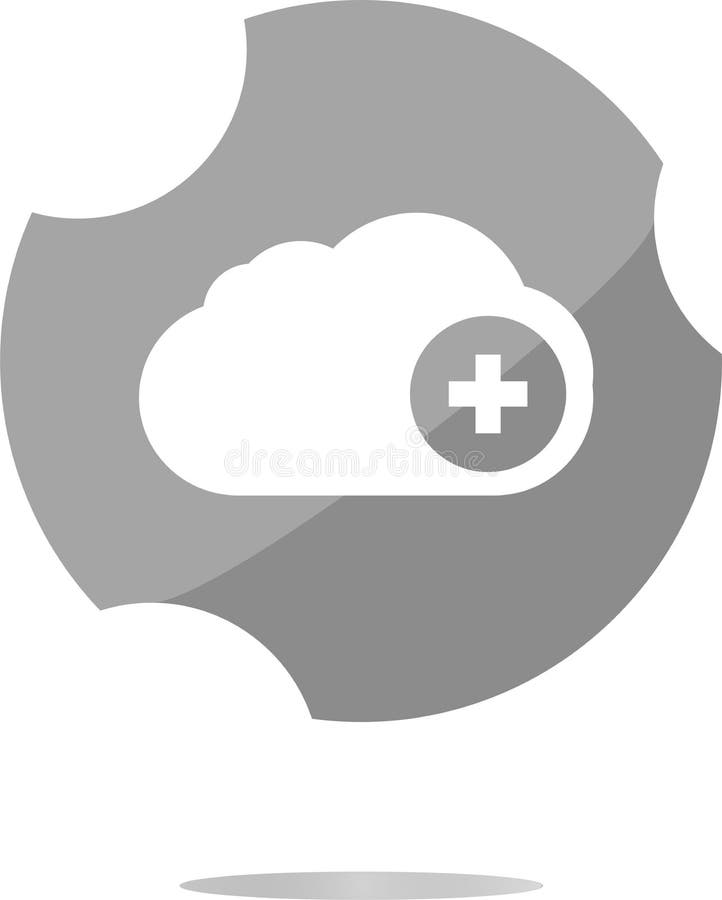 Web Icon on the Clouds with Plus Sign Stock Illustration - Illustration ...