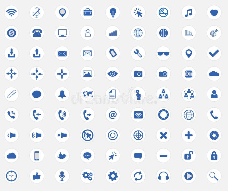 Web Icon Collection with Flat Web Site Signs Stock Vector ...