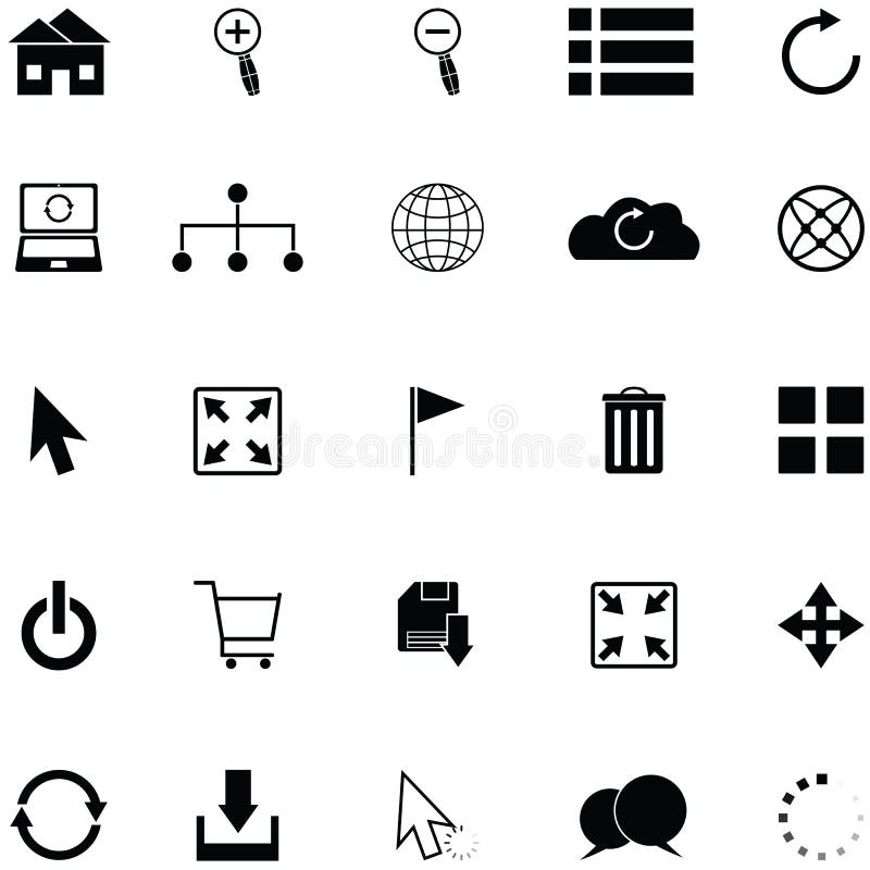 Web icon set stock vector. Illustration of search, white - 120574001