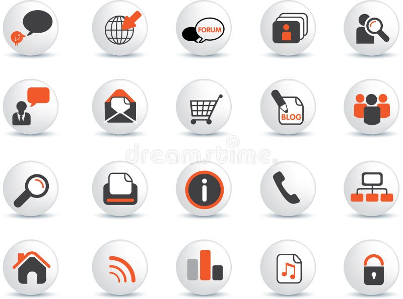 Web icon set stock vector. Illustration of smart, person - 12918100
