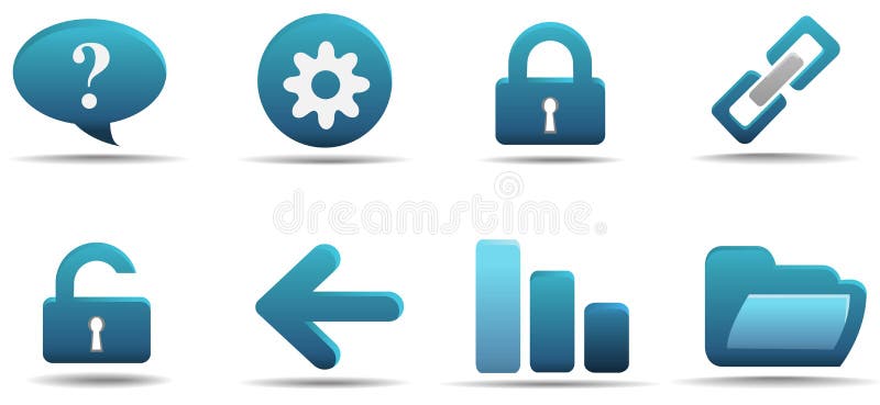 Web Icon Set 3 | Aqua Series Stock Vector - Illustration of interface ...