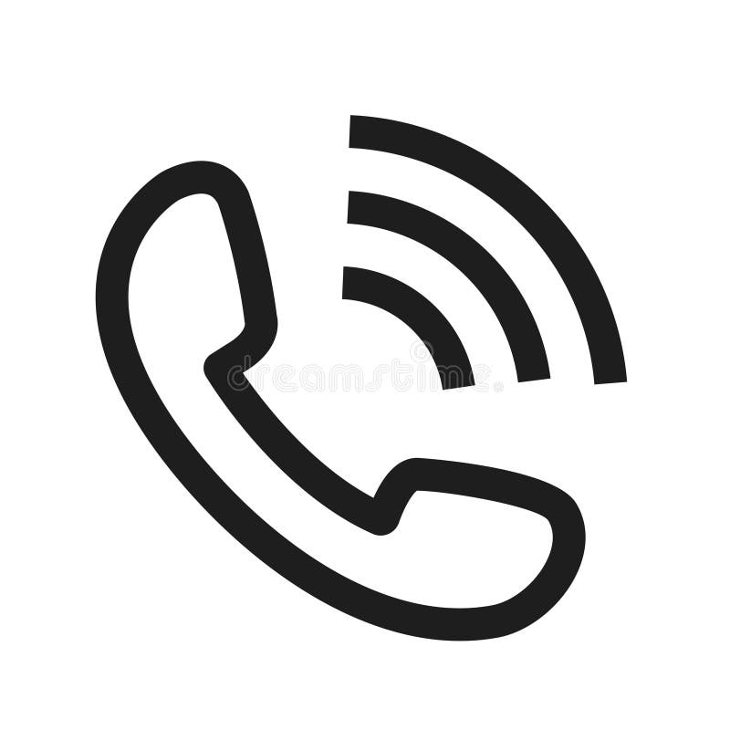 Phone Call Icon in Black with Waves Stock Vector - Illustration of ...