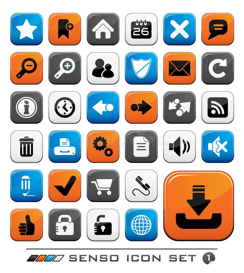 Web Blog Icon Set stock vector. Illustration of design - 9024245