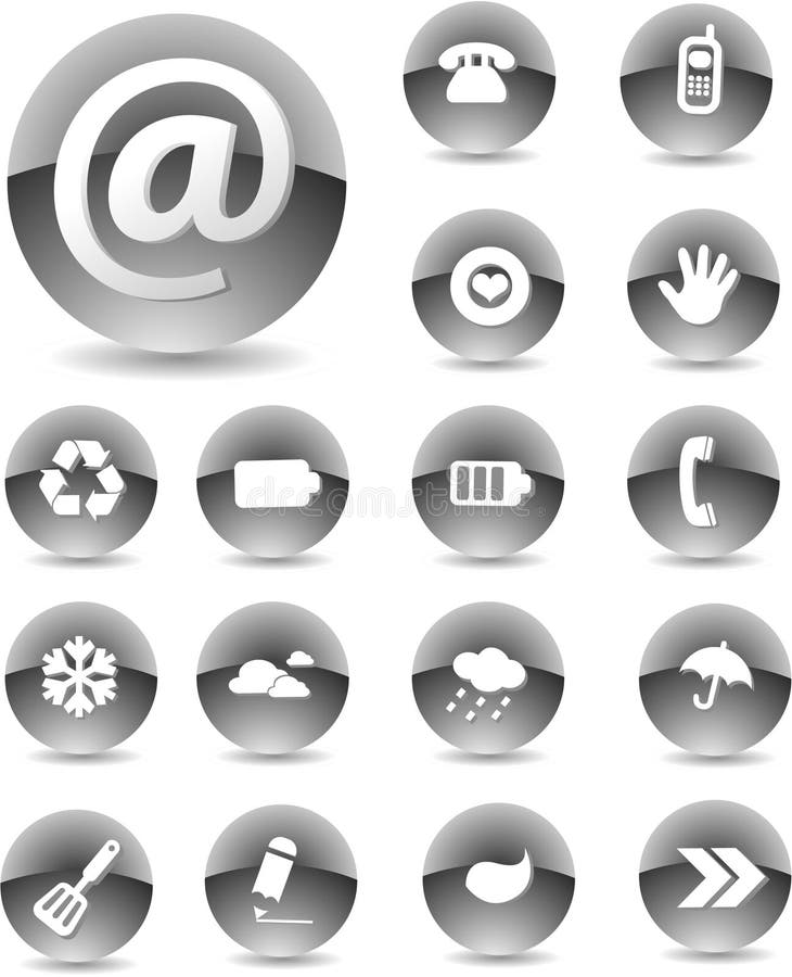 Web icon set Black stock vector. Illustration of vector - 5375138
