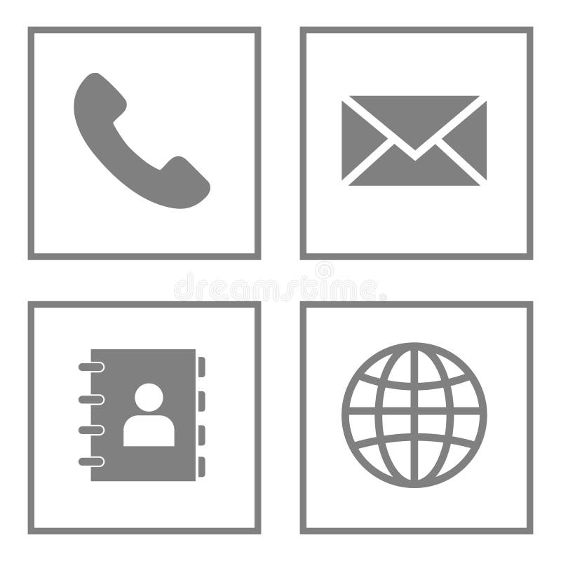 Website Icon Vector Symbol for Contact Us Stock Vector - Illustration ...