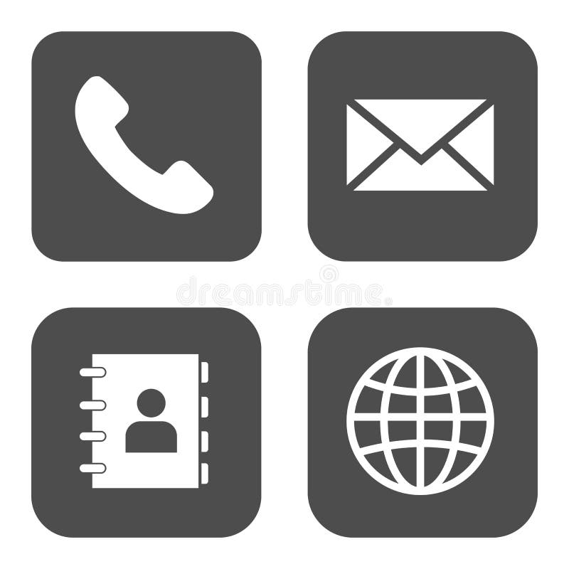 Website Icon Vector Symbol for Contact Us Stock Vector - Illustration ...