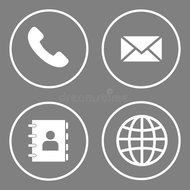 Gray Contact Buttons Icon Set Stock Illustrations – 378 Gray Contact ...