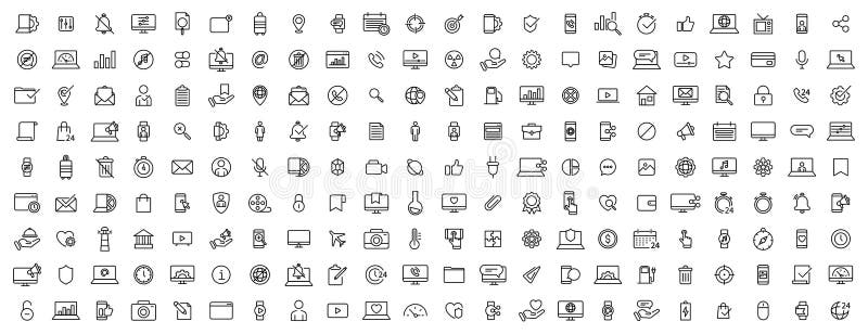 Web Icon Set. Icon Set Web Design. Vector Line Icons Set. Simple Web ...
