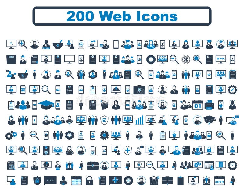 200 web icon set. stock vector. Illustration of bank - 153714728