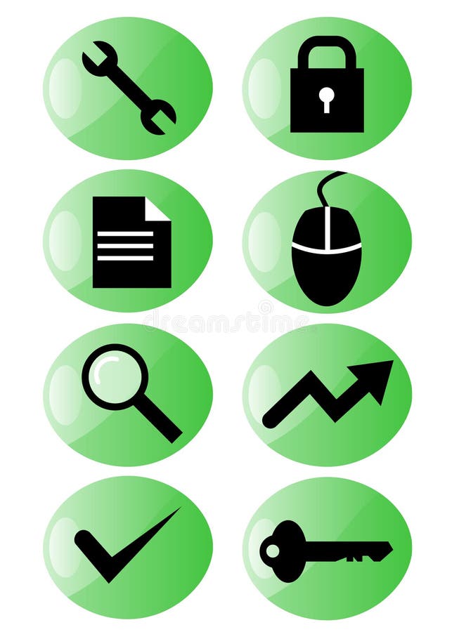 Web icon set green stock illustration. Illustration of builder - 3419741