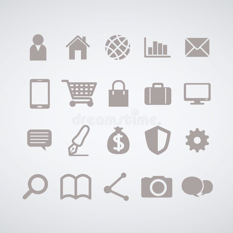 Web Icon Set, Simple Design Stock Vector - Illustration of edit, easy ...