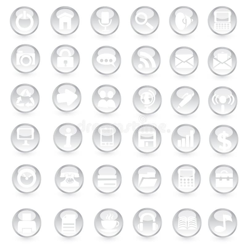 Web icon set. stock vector. Illustration of printer, mail - 75976911