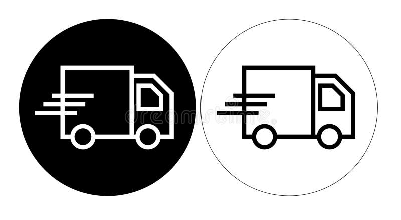 Shipping Concept, Black and White Web Icon Set, Vector Illustration ...