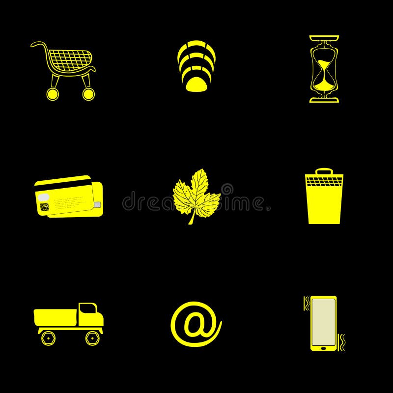 Set Web Icons Black Contour White Background Stock Illustration ...