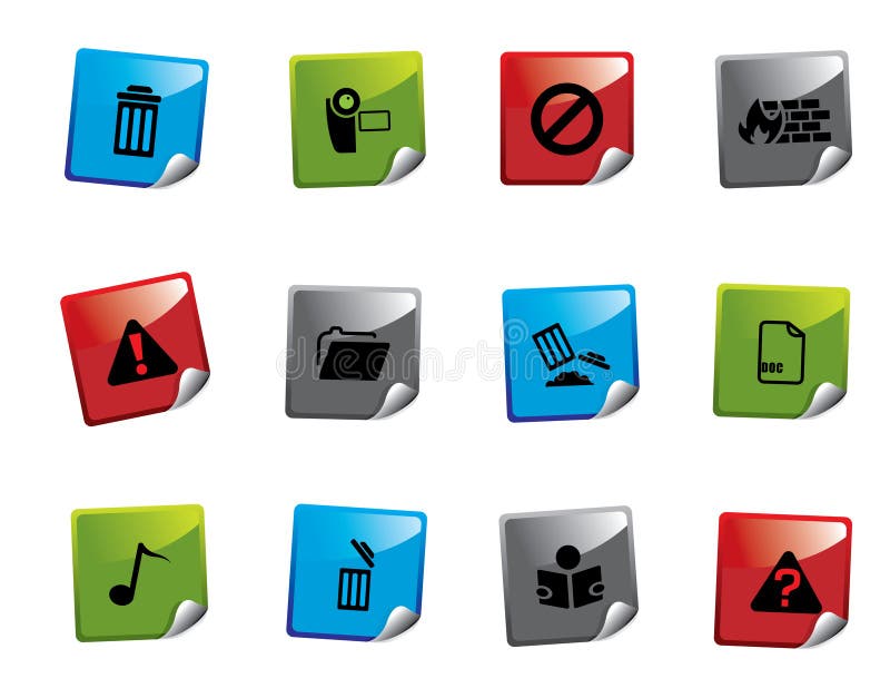Web icon sticker series stock vector. Illustration of green - 6789498