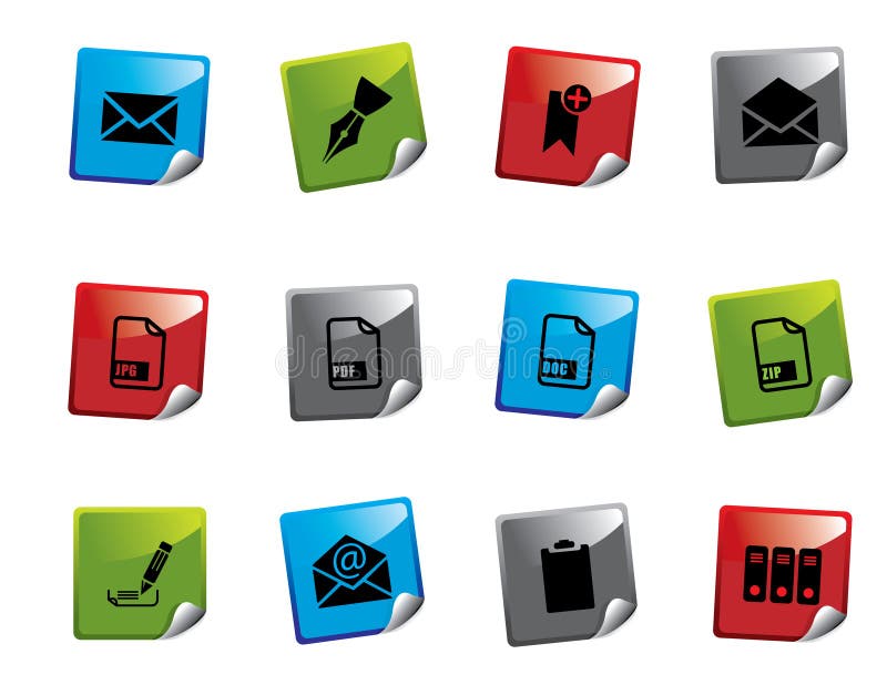 Web icon sticker series stock vector. Illustration of modern - 6789544