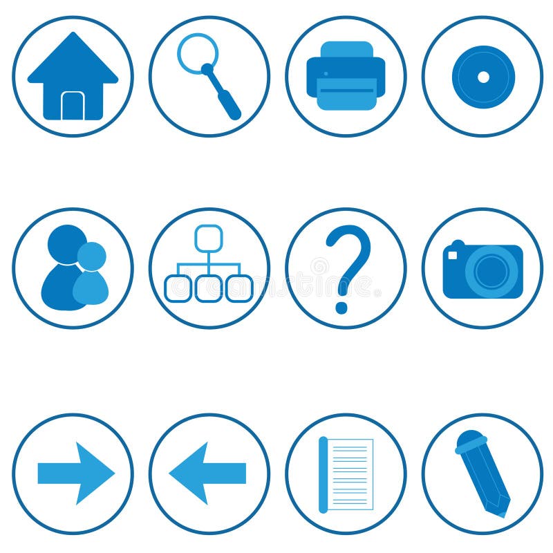 Web Icons stock vector. Illustration of right, circle - 13907564