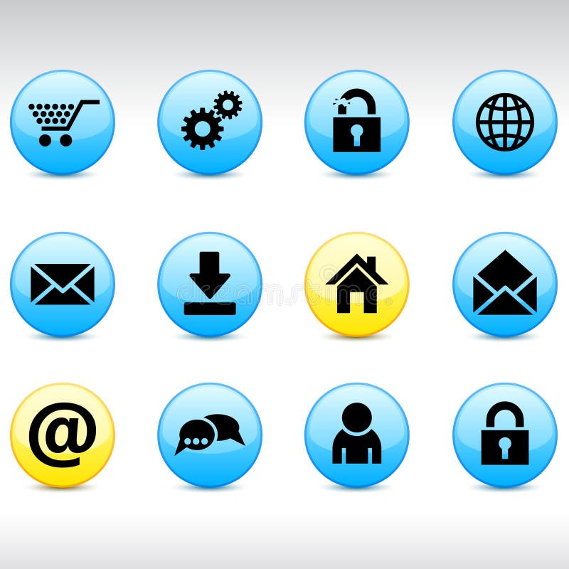 Web icons buttons 1 gold stock vector. Illustration of link - 1788317