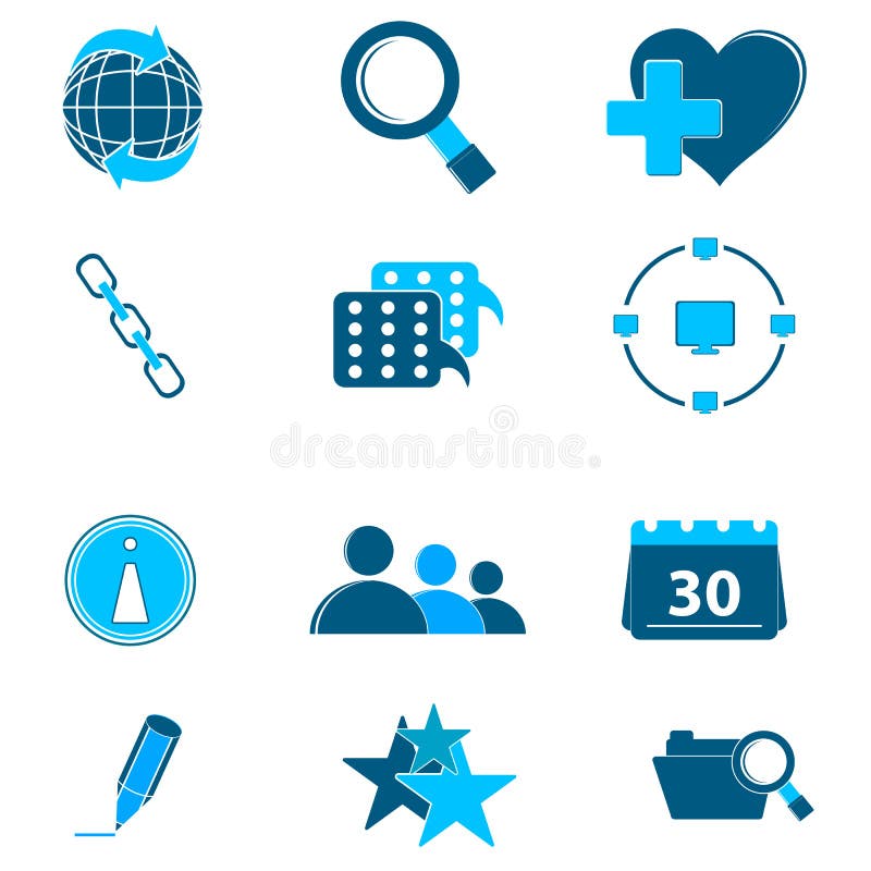 Blue web icons stock vector. Illustration of informations - 2004762