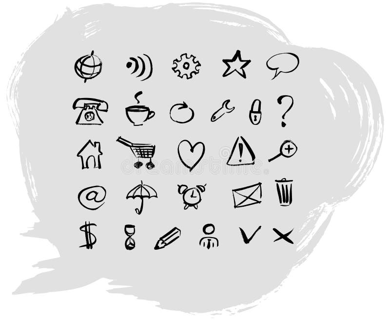 Ink Blotches and Symbols stock vector. Illustration of drops - 2498747