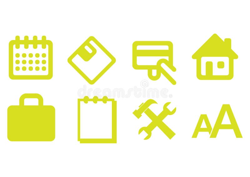 Document Web Icons, Green Grey Solid Icons Stock Vector - Illustration ...