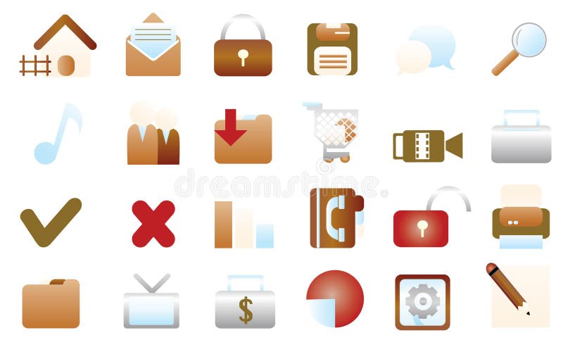 Web2.0 icons stock vector. Illustration of personal, letter - 6973225